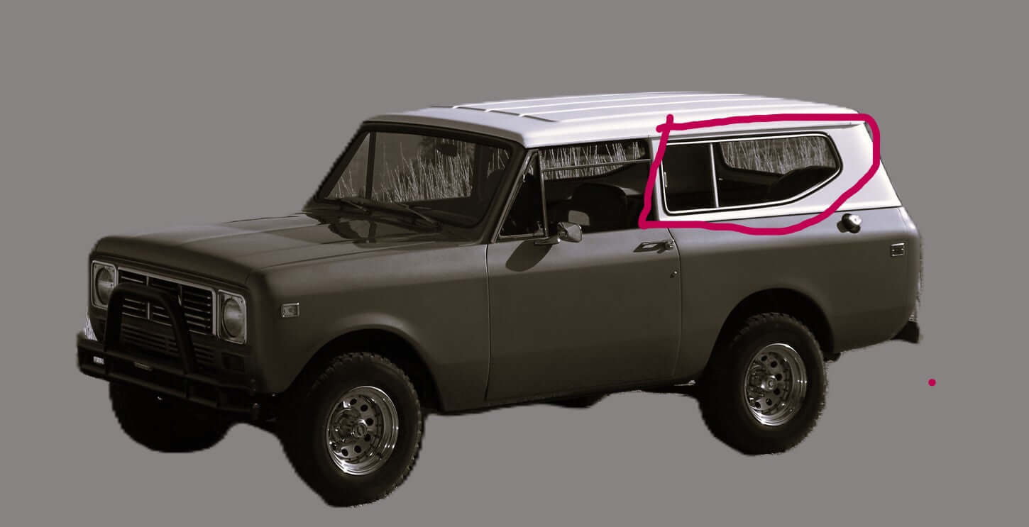 Replacement Rear Quarter Sliding glass fit International Scout II w/ha ...